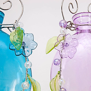 Set of Four Glass Rooter Hanging Vases - Pastel Glass Planter - Home and Garden Décor