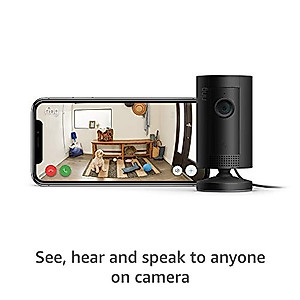 Ring Indoor Cam, Compact Plug-In HD security camera with two-way talk, Works with Alexa - Black