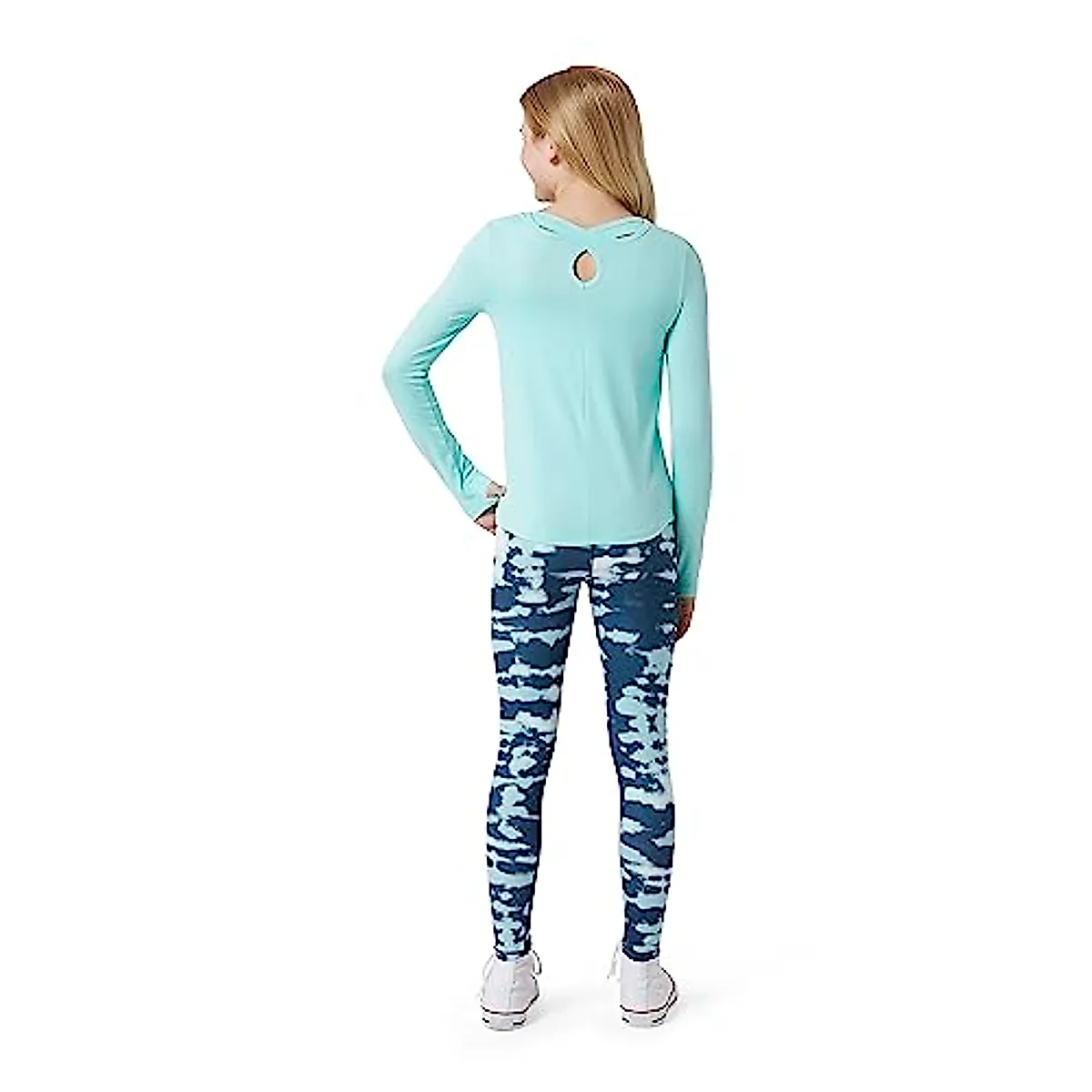 Eddie Bauer Girls' Active Legging Set - Athletic Moisture Wicking Leggings and Lightweight Performance Top for Girls (XS-XL), Size Medium, Aqua
