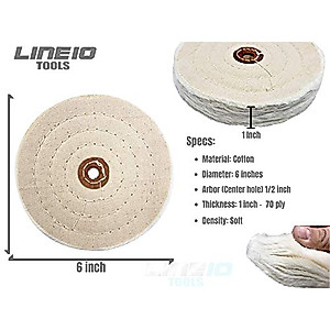 6 Inch Buffing Wheel Kit for Bench Grinder and Drill with 3 Step Hard Metal Polishing Compound