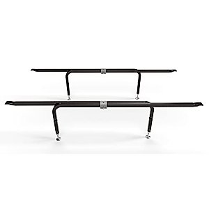 Universal Bed Slats Center Support System | Fully Adjustable Length & Height Tubular Steel with 4 Legs | Fits Full, Queen, King & California King Bed Frames