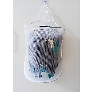 Heng happy Small Mesh Hanging Laundry Hamper Basket,Over-The-Door Mesh Hamper, Wall Dirty Clothes basket