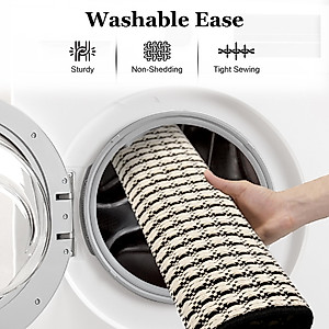 Tyrot Natural Cotton Woven Throw Rug for Entryway Black Boho Small 2x3 Reversible Washable Bathroom Rug Front Door Mat Indoor Farmhouse Front Porch Entrance Rugs for Kitchen Bedroom, Black and White