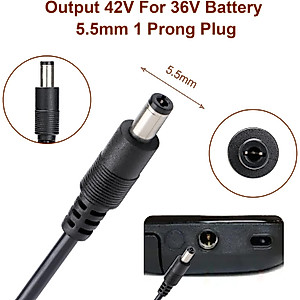 42V Electric Scooter Charger 36V PowerFast ReplacementLithium Battery Input Voltage AC 110V-240V cargador de patineta electrica Charger for Escooter Ebike