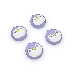 PlayVital Penguin Joystick Caps for Nintendo Switch, Thumbstick Caps for Switch Lite, Analog Cover for Switch OLED Joycon Thumb Grip Caps for Switch & Switch Lite & Switch OLED - Light Violet
