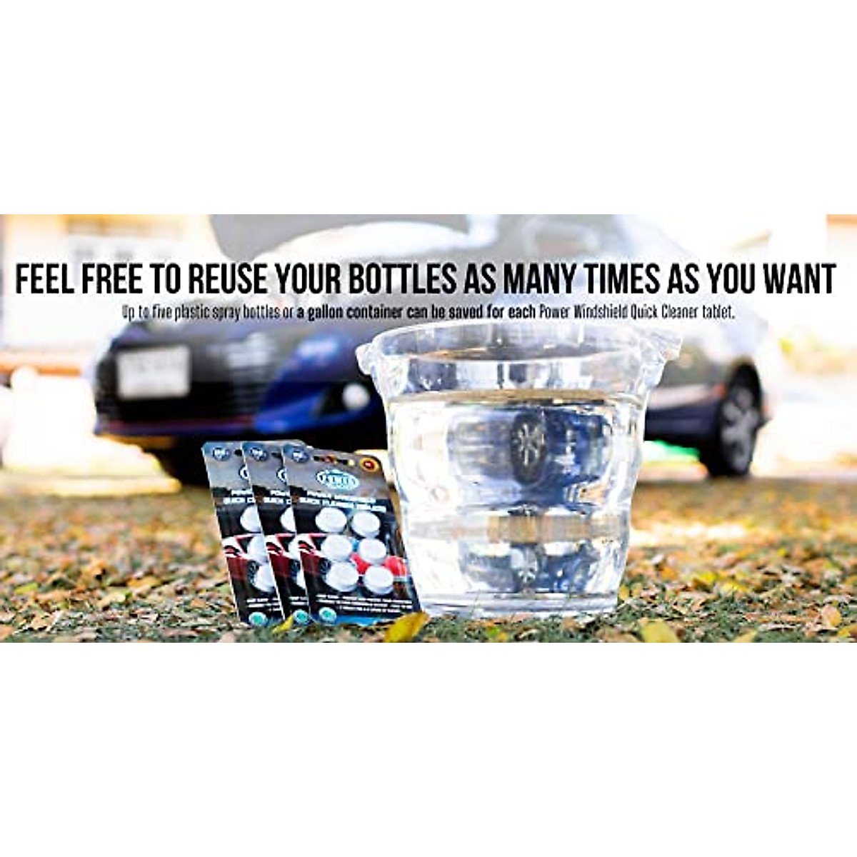 NEW 6 Gallons Power Windshield washer fluid Tablets for car glass window cleaner washer fluid water repellent, or to clean any surface for RV or household all purpose