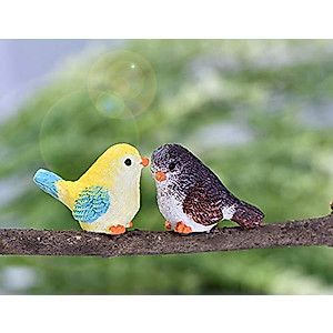 HoneyToys 8pcs Resin Mini Birds, Miniature Figurines, Fairy Garden Accessories, Fairy Garden Supplies, Fairy Garden Animals for Fairy Garden, Plant Pots, Bonsai Craft Decor