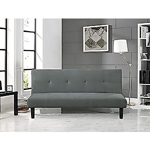 Lifestyle Solutions Erlanger Convertible Sofa, Dark Grey