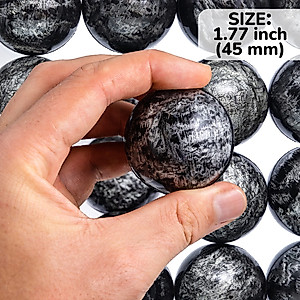 Entervending 25 Pcs Large Bouncy Ball 45 mm - Silver Bowling Bounce Balls