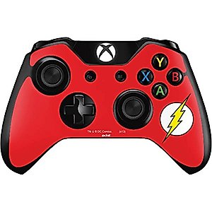Skinit Decal Gaming Skin Compatible with Xbox One Controller - Officially Licensed Warner Bros The Flash Emblem Design