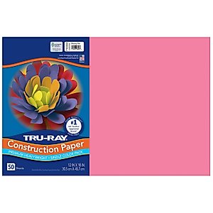 Tru-Ray® Construction Paper, 50% Recycled, 12" x 18", Shocking Pink, Pack Of 50