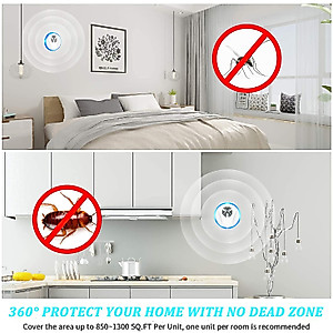 6 Packs Ultrasonic Pest Repeller Indoor, Mouse Repellent Ultrasonic Plug in for Roach, Rodent, Mouse, Bugs, Rat,Mosquito, Mice, Spider, Electronic Pest Control. (6)