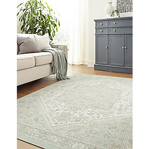 Unique Loom Whitney Collection Area Rug - Milano (4' 1" x 6' 1" Rectangle, Mint/ Ivory)