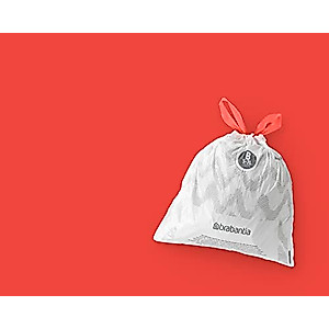 Brabantia PerfectFit Trash Bags (Size B/1.3 Gal) Thick Plastic Trash Can Liners with Drawstring Handles (40 Bags)