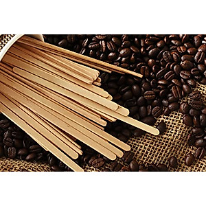 Makerstep 500 Wooden Coffee Stirrers 5.5 Inch with Storage Box, Sturdy Natural Birch Wood Coffee Stir Sticks. Eco-friendly, Splinter Free, Round Ends. BPA Free Swizzle Drinks Sticks