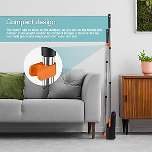 FGY Broom and Dustpan Set for Home, 53" Broom with Dustpan Combo Set, Broom Dust Pan with Long Handle for Indoor Kitchen Lobby Office Garage Floor Sweeping