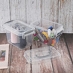 DynkoNA 1.8 L Latching Storage Bins, Plastic Box with Lid, 6 Packs