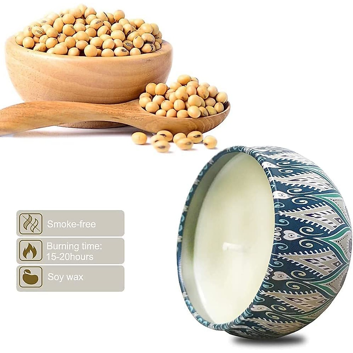 Scented Candles Gift Set for Women, Natural Soy Wax 2.5 Oz with Essential Oils for Stress Relief, Home Aromatherapy Candles, Perfect for Mother's Day, Christmas, Valentine's Day Gifts