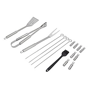 Household Garden Products 16pcs Stainless Steel BBQ Set Outdoor Portable Grilling Tools Set for Family Gatherings Outdoor Activities