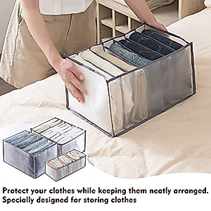 3 Pack Foldable Closet Drawer Organizer 7 Grids 9 Grids Washable Wardrobe Clothes Organizer Drawer Clothes Dividers Jeans T-shirt Legging Shirt Drawer Dividers Organizers