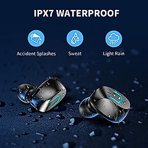 Wireless Earbuds,Bluetooth 5.3 Headphones 50H Playtime LED Power Display Earphone Stereo Sound Deep Bass Crystal-Clear Calls Headset with Charging Case for Workout/Home/Office/Gym,Asnrc Ear Buds,Black