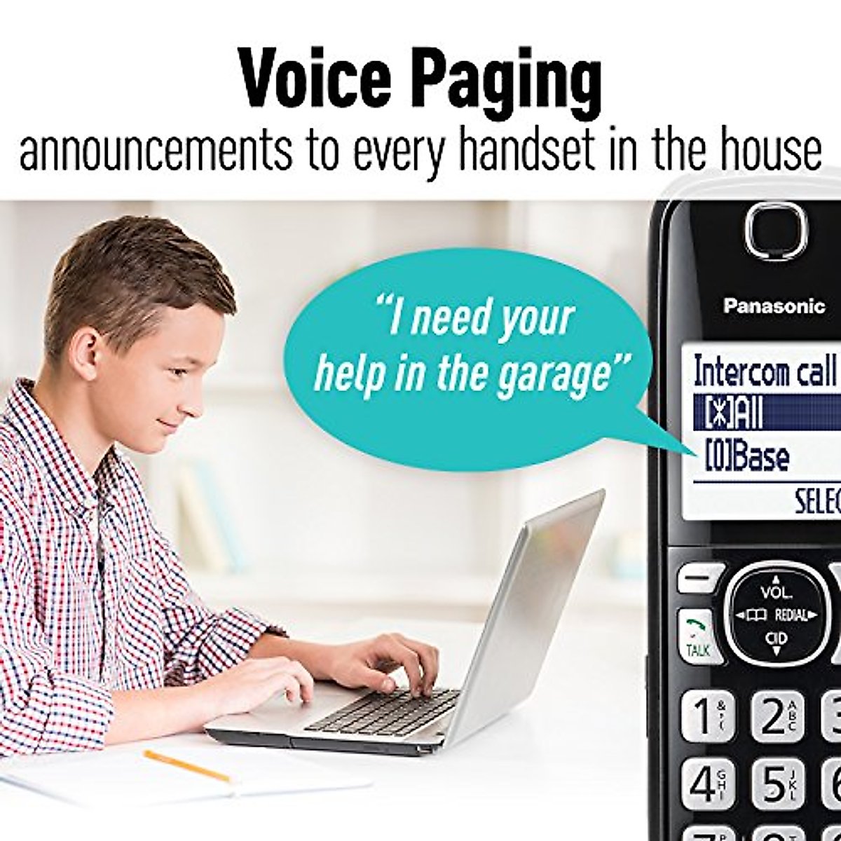 PANASONIC Link2Cell Bluetooth Cordless Phone System with Voice Assistant, Call Blocking and Answering Machine. DECT 6.0 Expandable Cordless System - 4 Handsets - KX-TGF574S (Silver)
