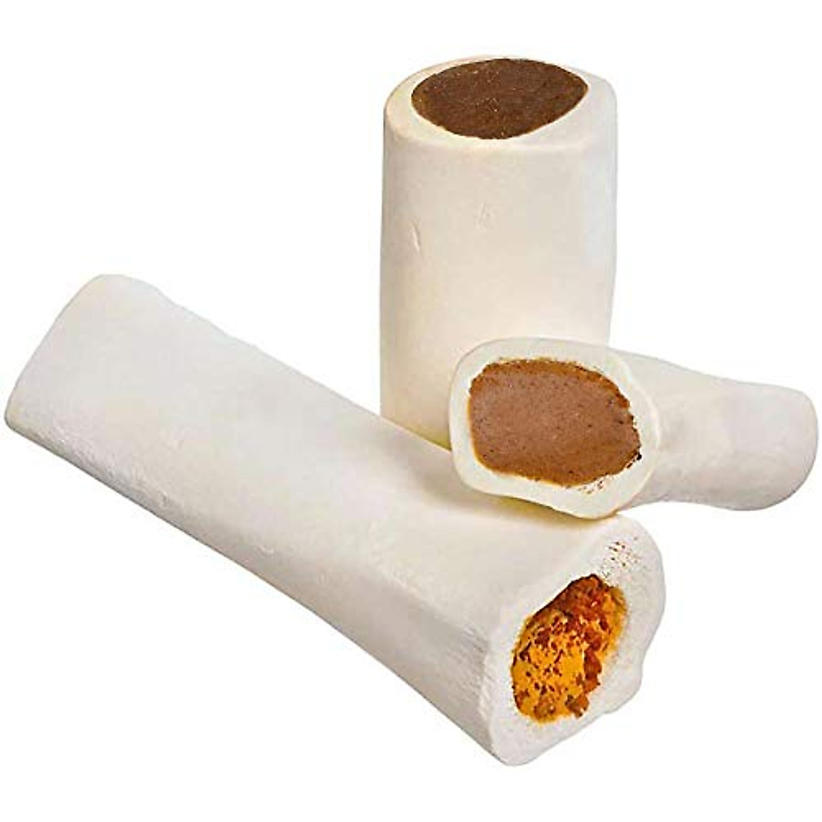 Pawstruck Filled Dog Bones Pet Food (Flavors: Beef, Cheese and Bacon, Peanut Butter,etc) Made in USA Stuffed Bulk 3 to 6" Femur Dog Dental Treat & Chew, (Variety Pack, Large (5-6")), 2.46 Pounds