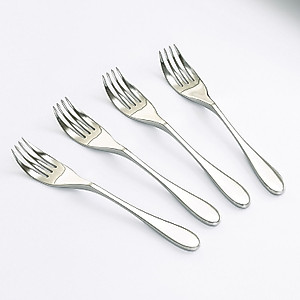Knork Gloss Forks, Set of 4, Gloss Stainless Steel