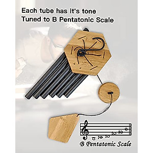 Howarmer Wind Chimes Outdoor Deep Tone, 30 Inches Wind Chimes Outdoor, Memorial Wind Chimes with Hook as Gifts for Mother's Day/Housewarming/Christmas, Patio, Garden, Yard, Home Decor. Black