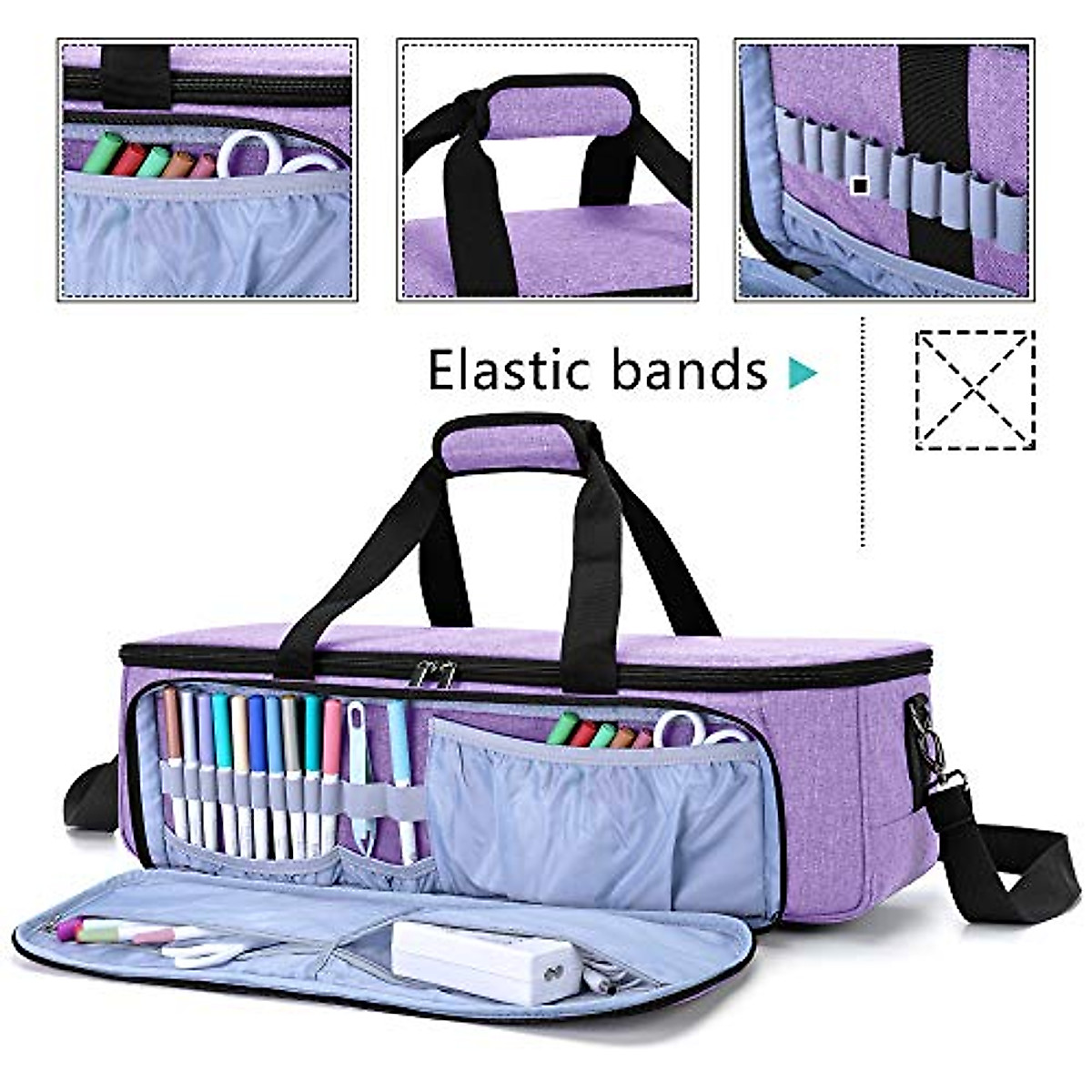 LUXJA Carrying Bag Compatible with Cricut Die-Cutting Machine and Supplies, Tote Bag Compatible with Cricut Explore Air (Air2) and Maker (Bag Only, Patent Design), Lavender