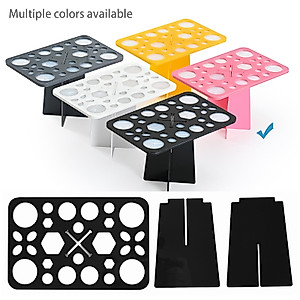 Luckyiren Acrylic Makeup Brushes Drying Rack, Brushes Dryer, Collapsible Holder Stand Tree Tray Support Display for Makeup Artist Nail Brushes Paintbrushes Makeup Lovers, 28 Slot, Black, Unisex