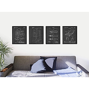 Wunderkammer Studio - Pizza Patent Poster Art - Pizzaria Wall Art - Kitchen Decor - Set of 4-11 x 14 Unframed Art Prints