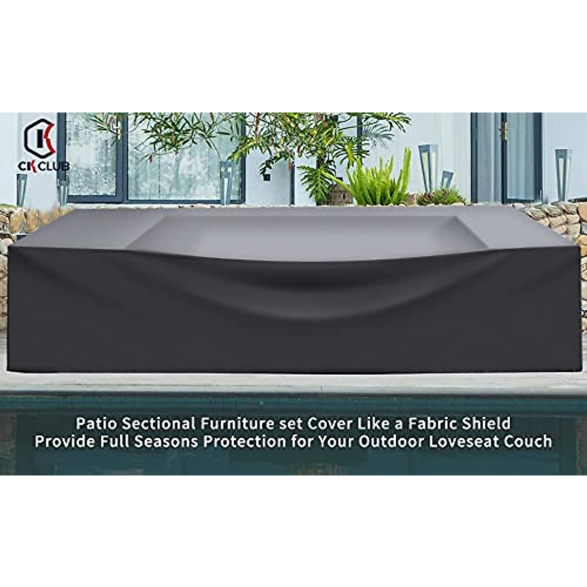 Patio Furniture Sectional Set Covers Large Waterproof Outdoor Furniture Set Covers Loveseat Set Covers Rectangle Heavy Duty 78"L x 48"W x 28"H Black
