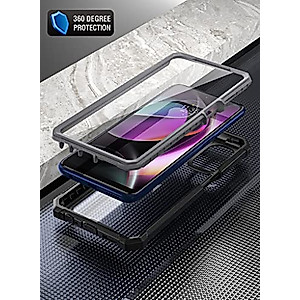 Poetic Guardian Case for Motorola Moto G 5G 6.5" (2022), [6FT Mil-Grade Drop Tested] Full-Body Hybrid Shockproof Bumper Cover with Built-in Screen Protector, Black/Clear