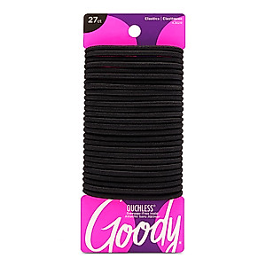 Goody Ouchless Womens Elastic Hair Tie - 27 Count, Black - 4MM for Medium Hair- Hair Accessories for Women Perfect for Long Lasting Braids, Ponytails and More - Pain-Free (Packaging May Vary)