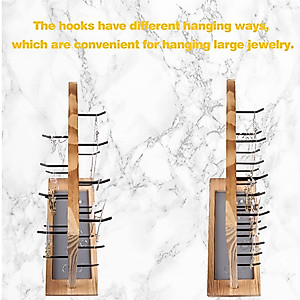 BEROSS Wooden Jewelry Display Stand with 20 Hooks Earring Card Display Rack for Selling Five-Tier Jewelry Organizer for Earring Cards, Necklaces, Bracelets