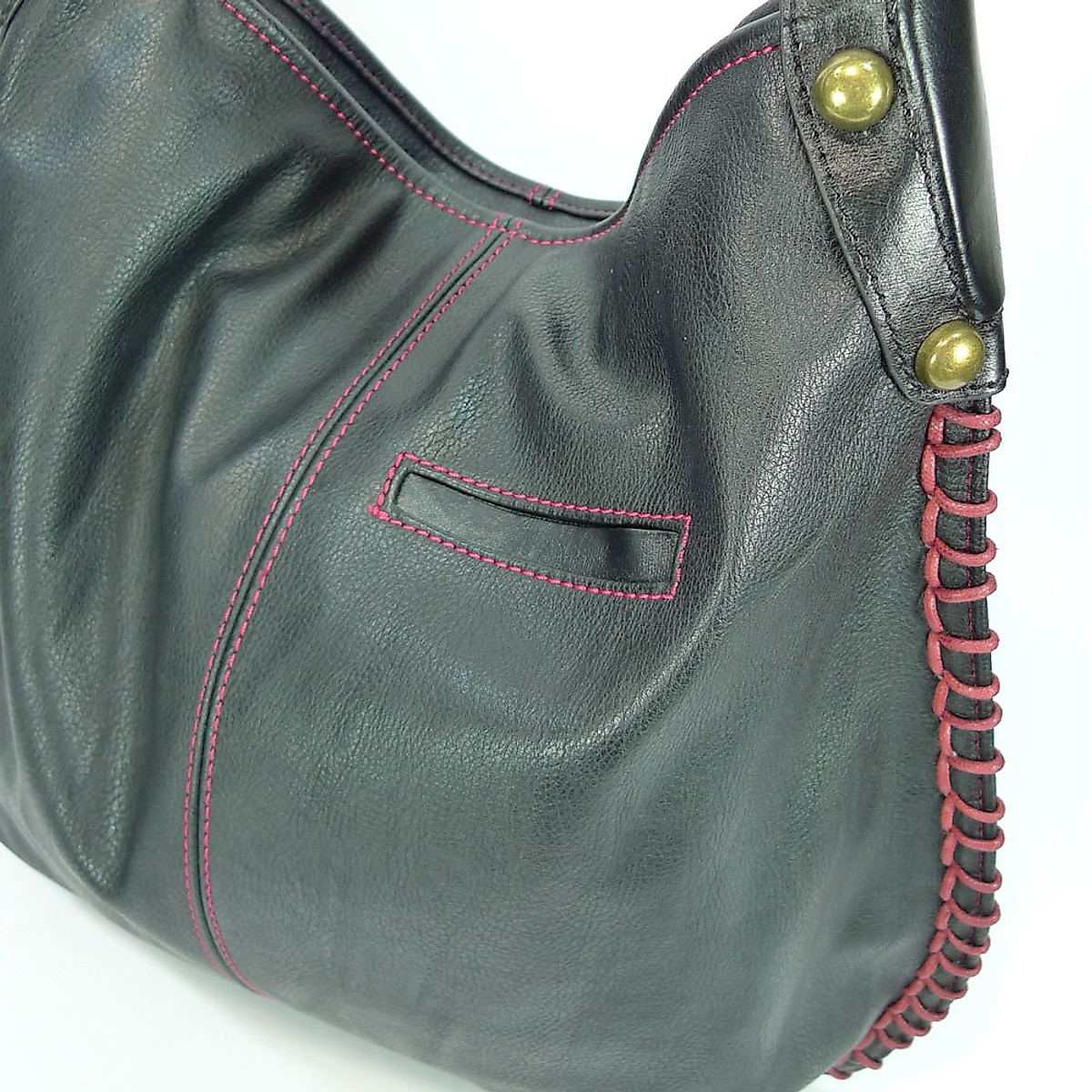 Chala Handbag Charming Hobo DADA PANDA Black Vegan Leather Soft nice gift