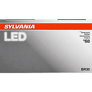 SYLVANIA LED Flood BR30 Light Bulb, 65W Equivalent Efficient 9W, 10 Year, 650 Lumens, Dimmable, 2700K, Soft White - 2 pack (73954)