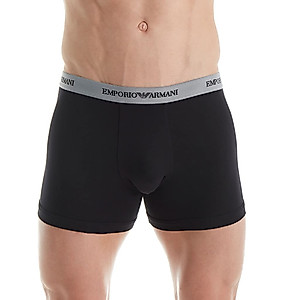 Emporio Armani Men's Stretch Cotton Classic Logo Boxer Brief, Grey/Marine, Large