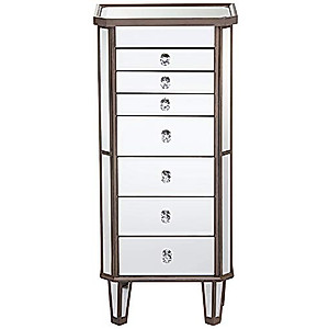 Vicenta 40 1/2" High 7-Drawer Mirrored Jewelry Armoire
