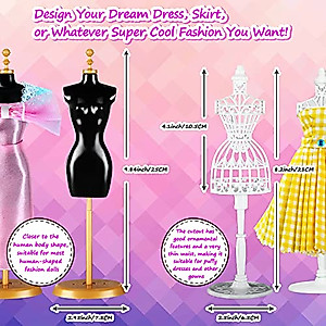 400PC+ Fashion Designer Kits for Girls, Creativity DIY Arts & Crafts Toys Fashion Design Sketchbook with Mannequins, All in One Box Doll Clothes Sewing kit for Kids Ages 8-12+ Birthday Girls Gift
