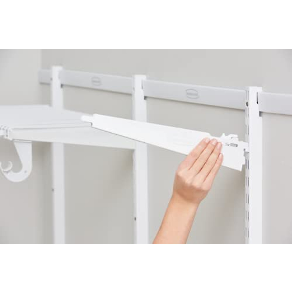 Rubbermaid Expandable Closet Shelf Kit, 2-4 ft., White, for Home/Closet/Garage/Laundry/Mudroom/Basement/House