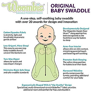 Woombie Super Stretch True Air Summer Baby Swaddling Blanket – Soothing, Vented Cotton Swaddle – Wearable Baby Blanket, Cool Gray, 5-13LBS