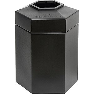 COMMERCIAL ZONE PRODUCTS 737201 Hex Waste Container,Black,45 gal.