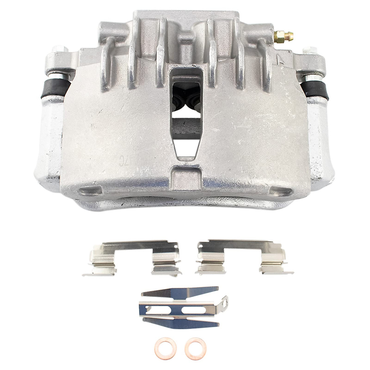 TRQ Front Brake Pad & Rotor Kit Brake Caliper Brake Pads Brake Rotor Semi-Metallic Vented Premium G-Coated Compatible with 1999-2002 Ford Mustang