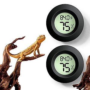 Reptile Tank Accessories, 2 PCS Reptile Thermometer and Humidity Gauge for Bearded Dragon, Jumping Spider, Leopard Gecko, Hermit Crab, Gecko, Ball Python, Lizard