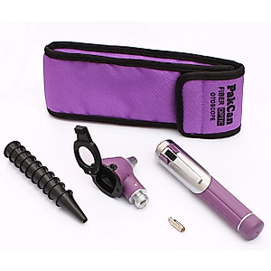 Pakcan Compact Pocket Size Fiber Optic Medical Diagnostic Ear Otoscope with Light (Purple)
