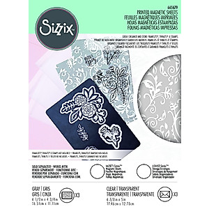 Sizzix Storage Printed Mag Sh, 6 1/2" x4 3/8" w/Env, 6 7/8"x5"-3Pk, 665679, Multicolour