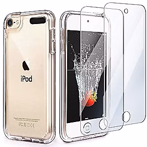 iPod Touch 7 Case Clear,IDWELL Touch 6 Touch 5 Case with 2 Screen Protectors, Clear Slim Soft TPU Bumper Hard Cover for iPod Touch 5/6/7th Generation (Latest Model,2019 Released), HD Clear