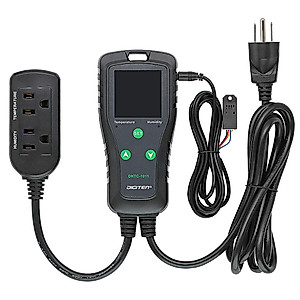 DIGITEN DHTC-1011 Temperature and Humidity Controller Outlet Plug in Thermostat Humidistat Reptile Humidity Controller Greenhouse Thermostat Heating Cooling Humidifier Dehumidifier